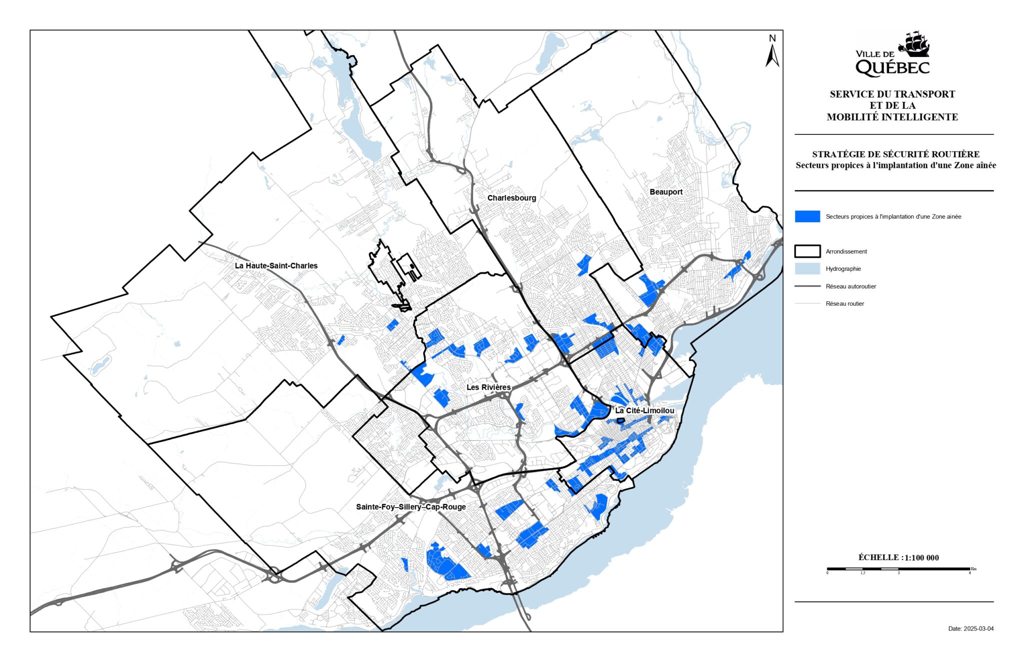 Quebec Road Safety Plan – Map of potential sites for seniors and SSR ...